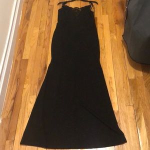 Windsor | Dresses | Floor Length Black Lace Backless Dress | Poshmark